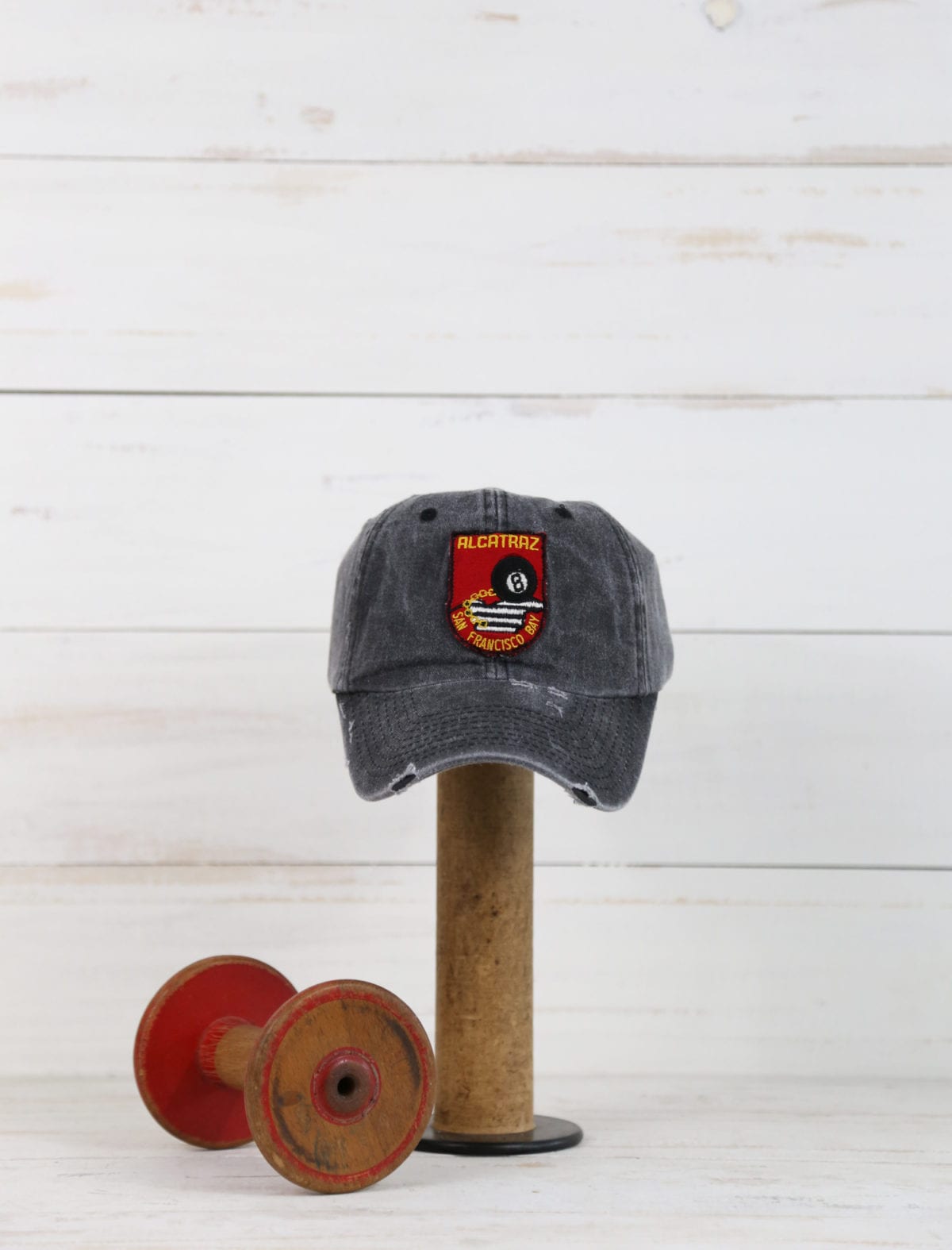 WG Distressed Hat with Vintage Alcatraz Patch – Wyatt’s Garage